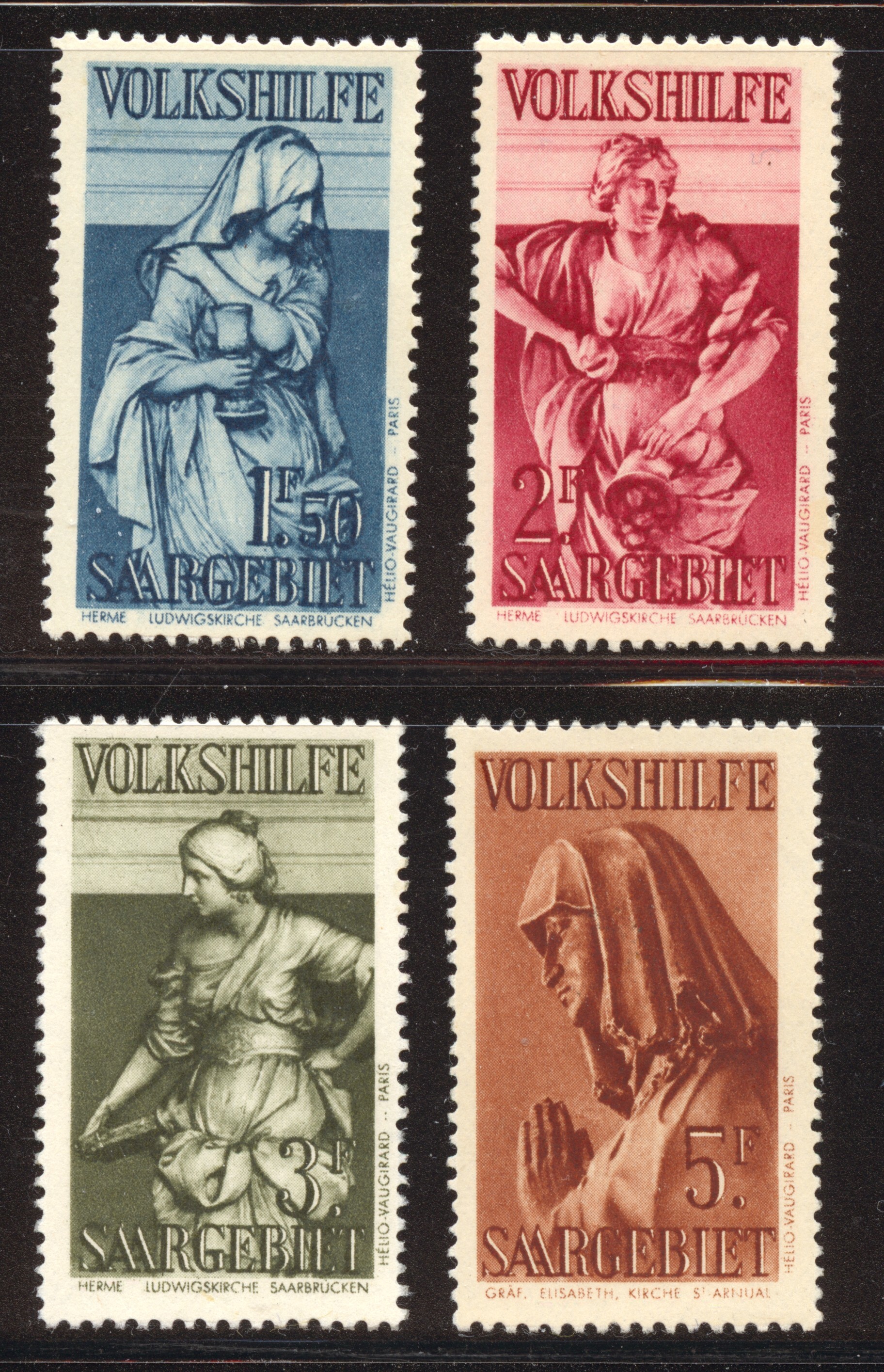 Saar Scott B50-B53 MNHOG - 1934 Semi-Postals HVs of Short Set - SCV ...