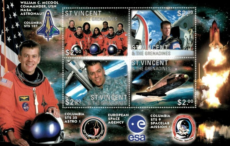 St. Vincent 2003 - SC# 3085 Mccool, Columbia Space Shuttle NASA - Sheet ...