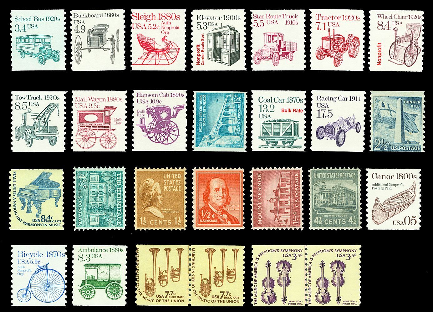 Scott 805//2266 1938-1988 Transportation and Other Fractional Issues ...