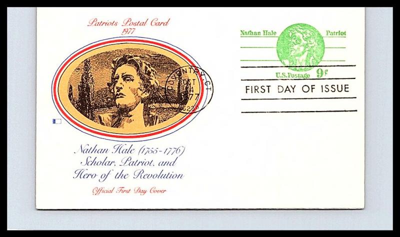 #UY28 Nathan Hale Postal Reply Card - Fleetwood Cachet 18EV | United ...