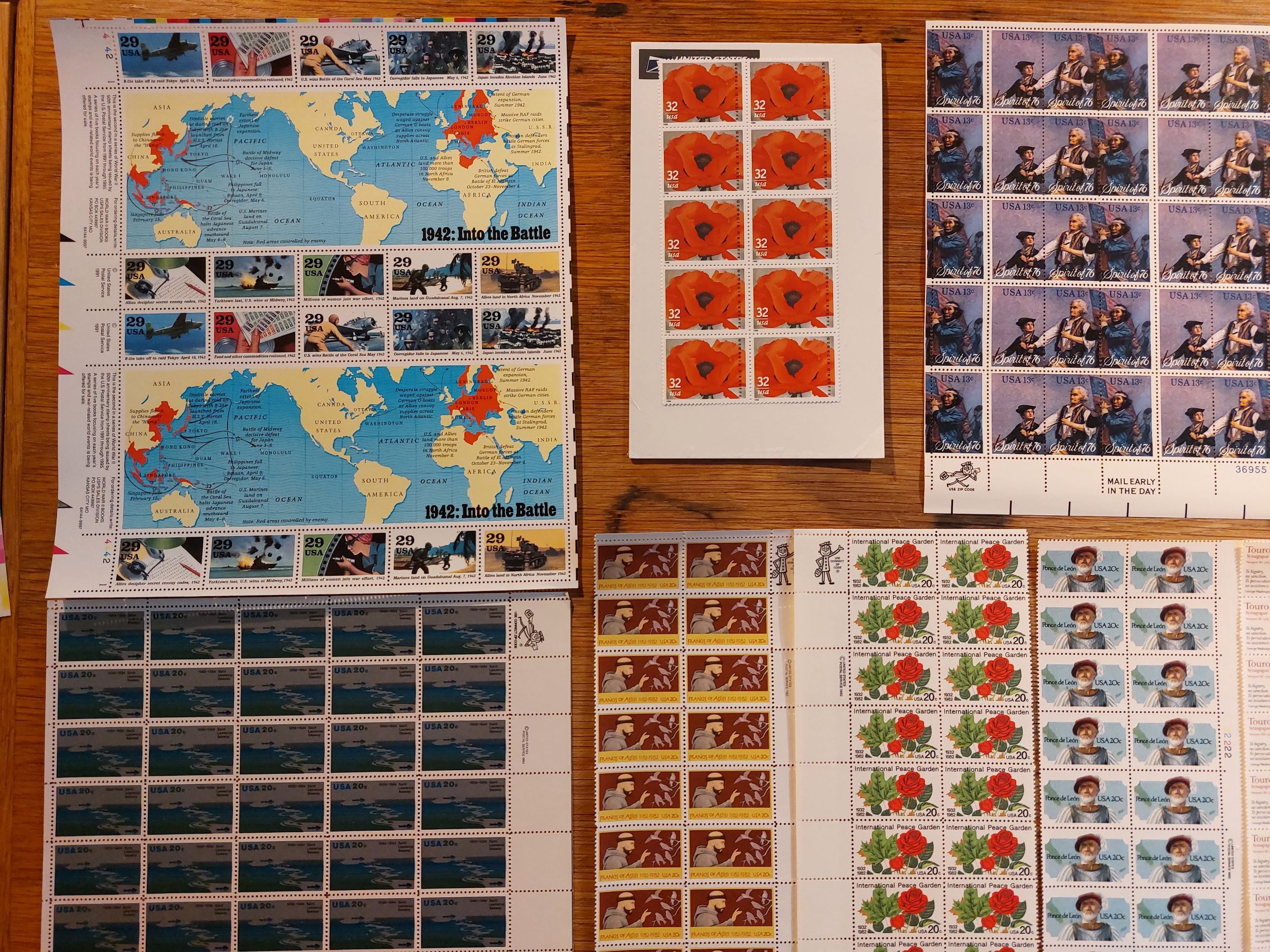 USA 1970-1990. Postage: stamps, sheets, booklets, valid Face value 100 ...