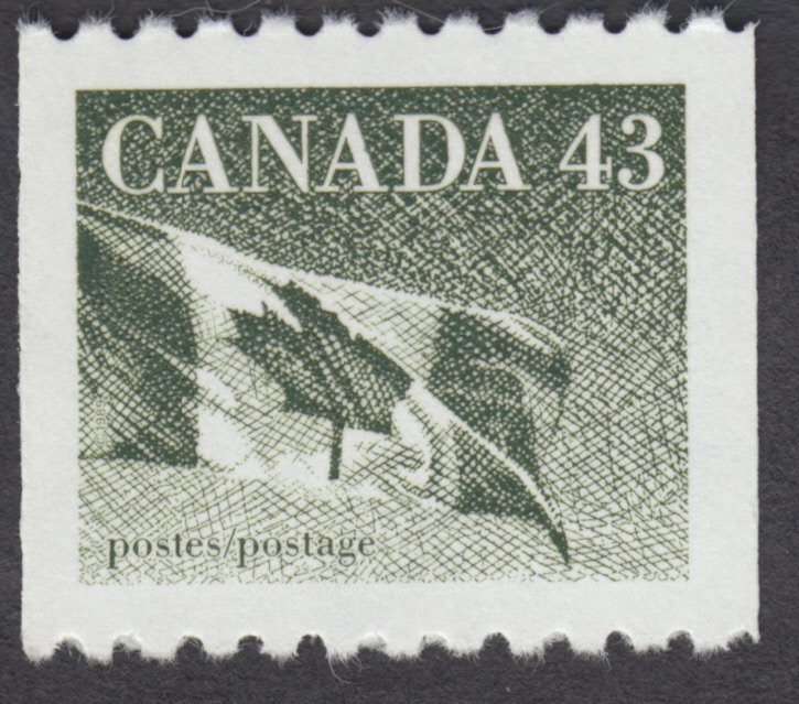 Canada - #1395 43c Flag Coil Stamp - MNH | Canada, General Issue Stamp ...
