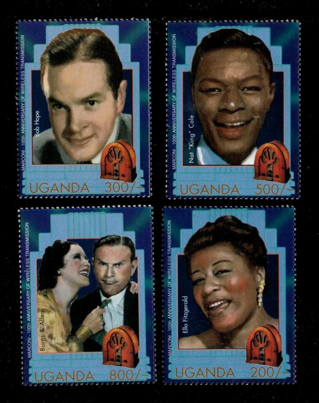 Uganda 1996 - MARCONI CELEBRITIES SET - Set of 4 Stamps (Scott #1416-9 ...