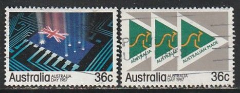 1987 Australia - Sc 1009-10 - used VF - 2 single - Australia Day ...