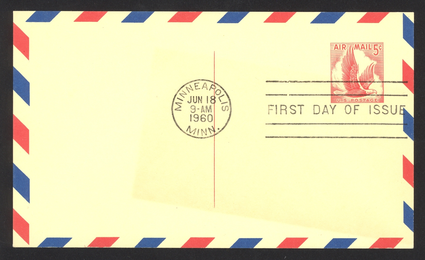 USA Sc# UXC3 (toned) FDC Postal Card (a) (Minneapolis, MN) 1960 6.18 ...