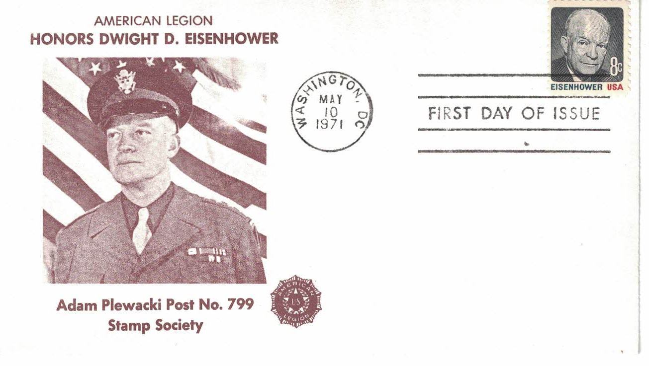 1971 FDC, #1394, 8c Dwight D. Eisenhower, American Legion | United ...