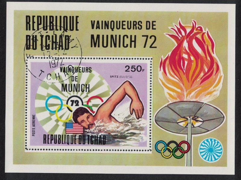 Chad Swimming Spitz Olympic Gold Winner MS 1972 CTO MI#Block 57A ...