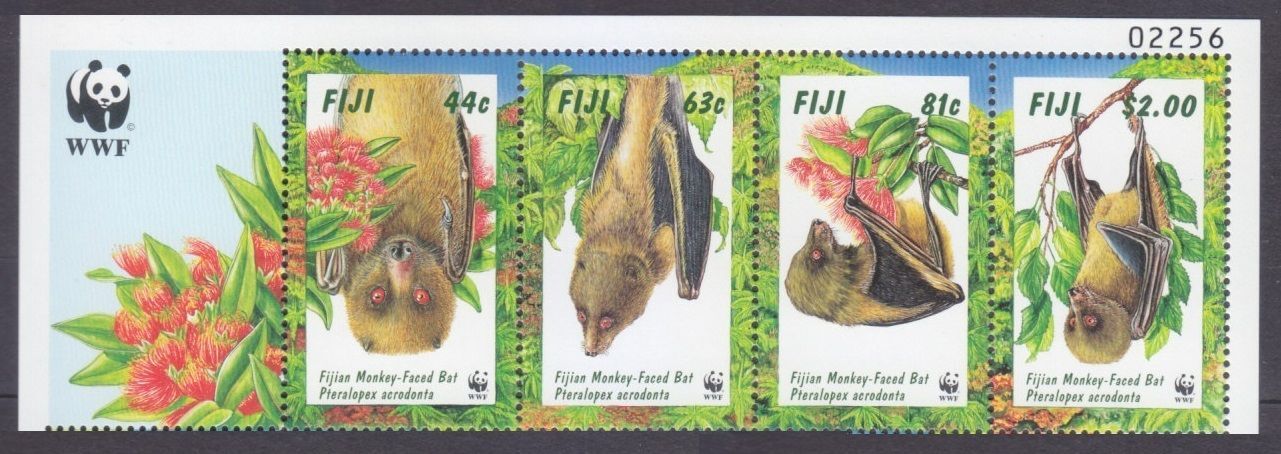 1997 Fiji 812-815strip+Tab WWF / The bats 9,50 € | Australia & Oceania ...