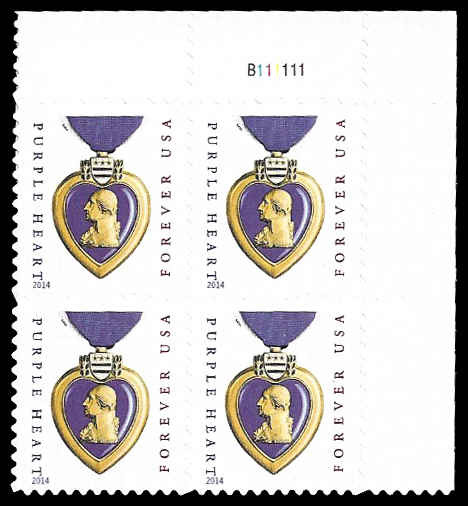 PCBstamps US #5035 PB $1.96(4x{49c})Purple Heart, MNH, (PB-2a) | United ...