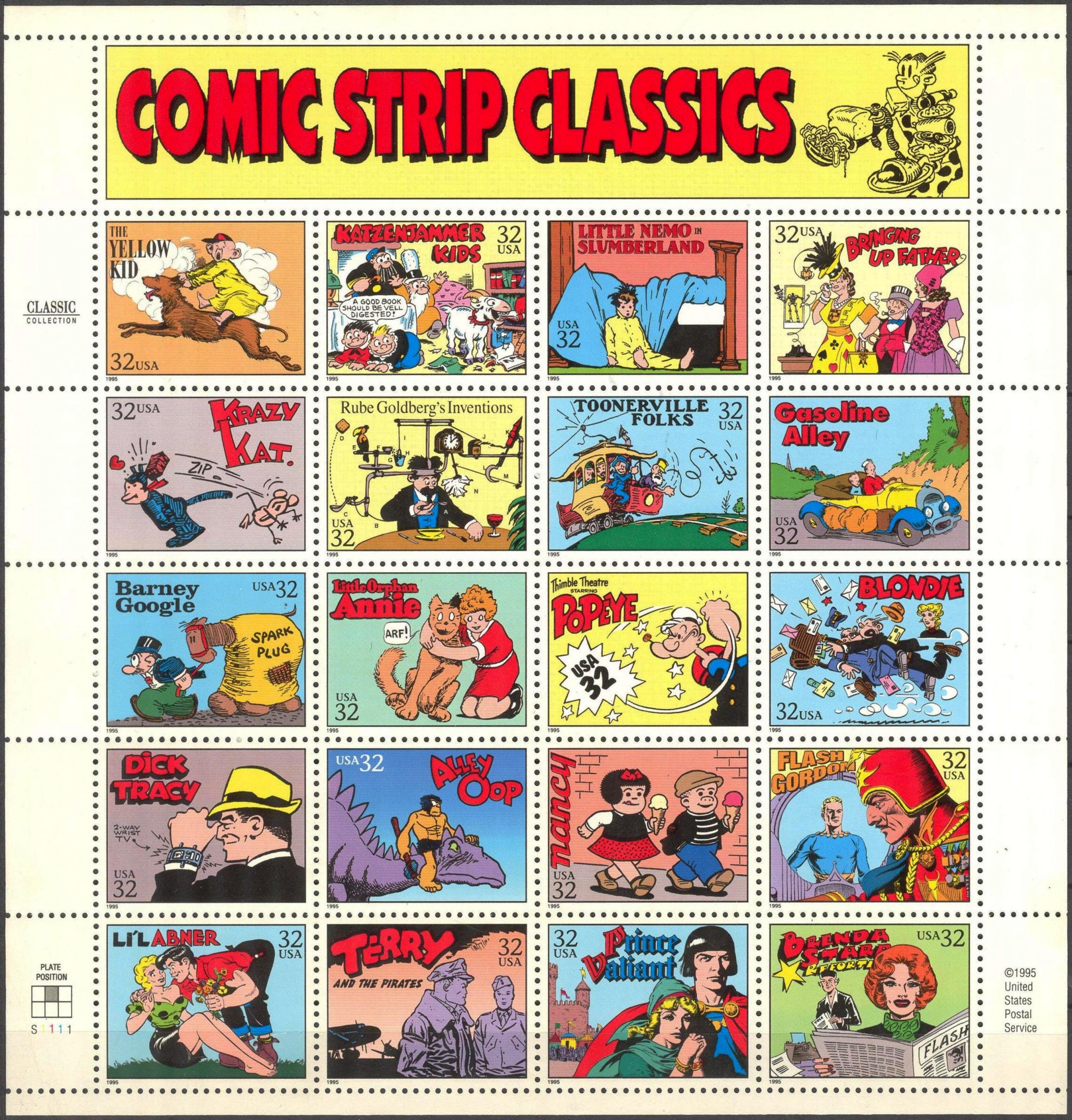 United States USA 1995 Animation Cartoon Classic Comic Stroke Sheet of ...