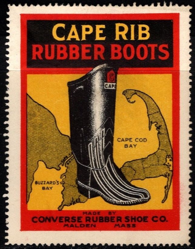 Vintage US Poster Stamp Cape Rib Rubber Boots The Converse Rubber Shoe ...