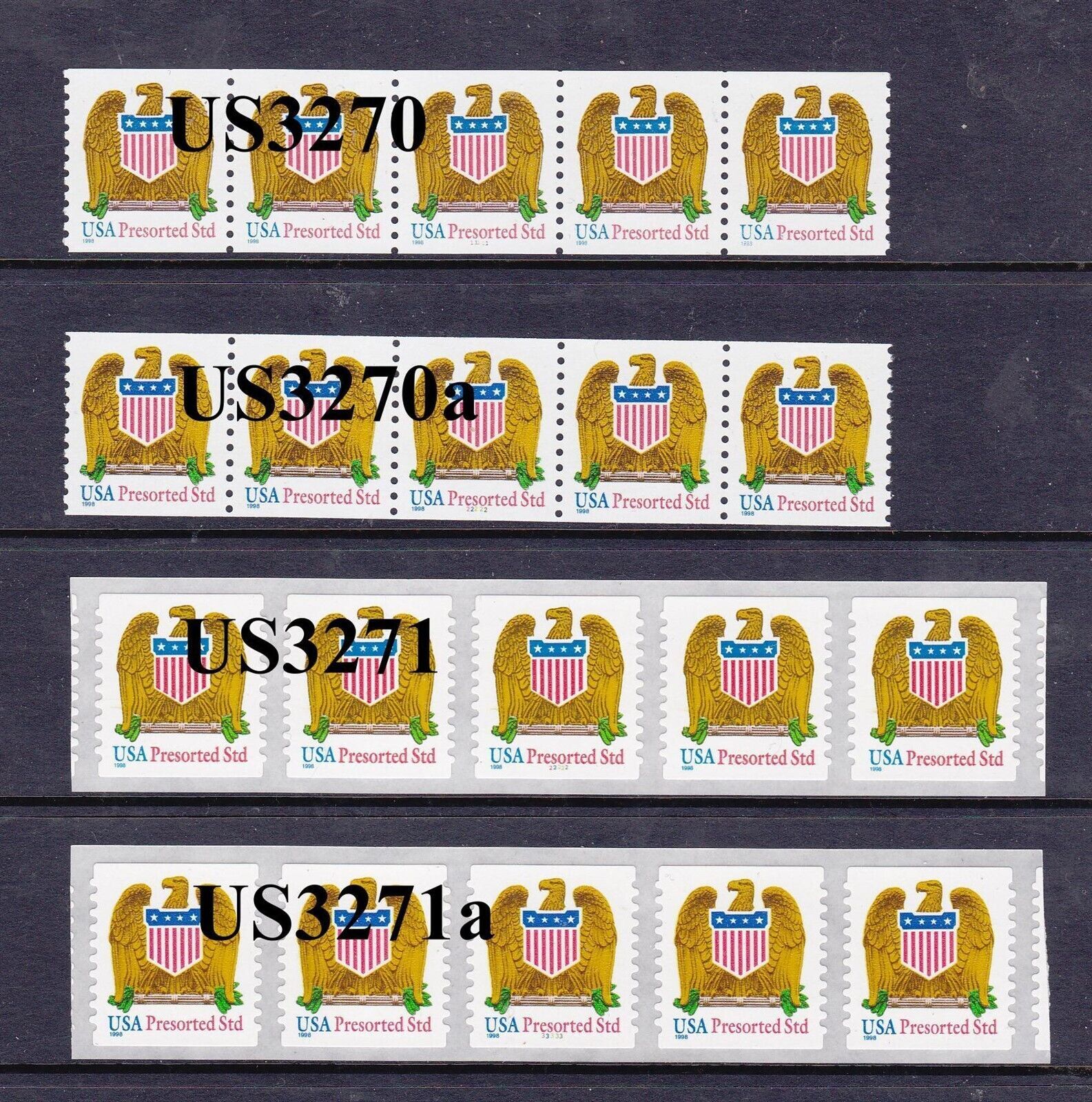 PNC5 10c E&S Standard (98) US 3270, 3270a, 3271, 3271a Lot (4) MNH ...