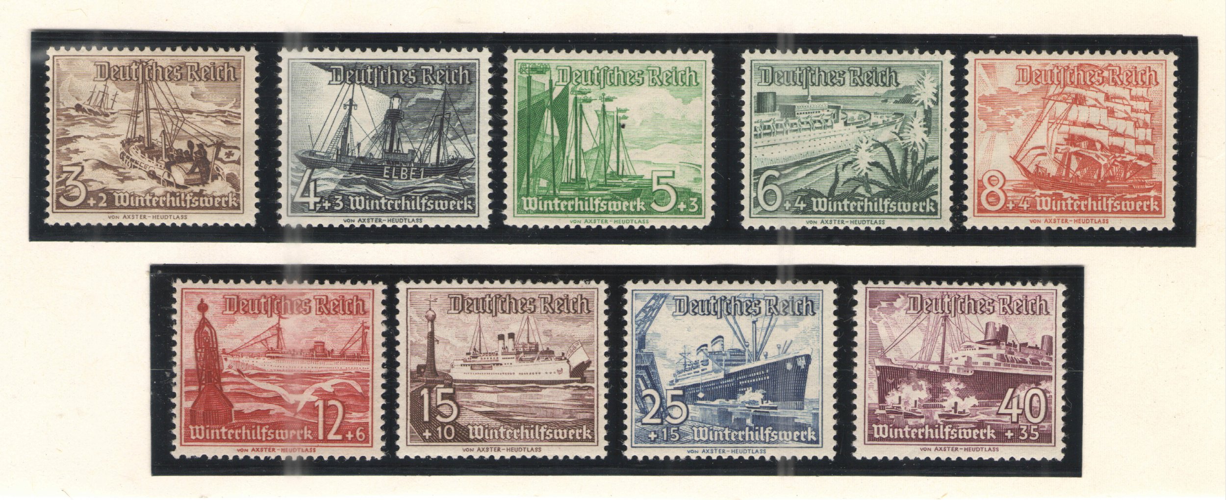 Germany -Third Reich 1937 Sc# B107-B115 MH/HR VG/F - 1937 Semi postal ...