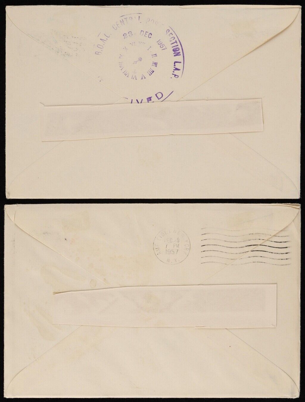 GREAT BRITAIN 1957 London - New York First Flight Cover, plus return ...