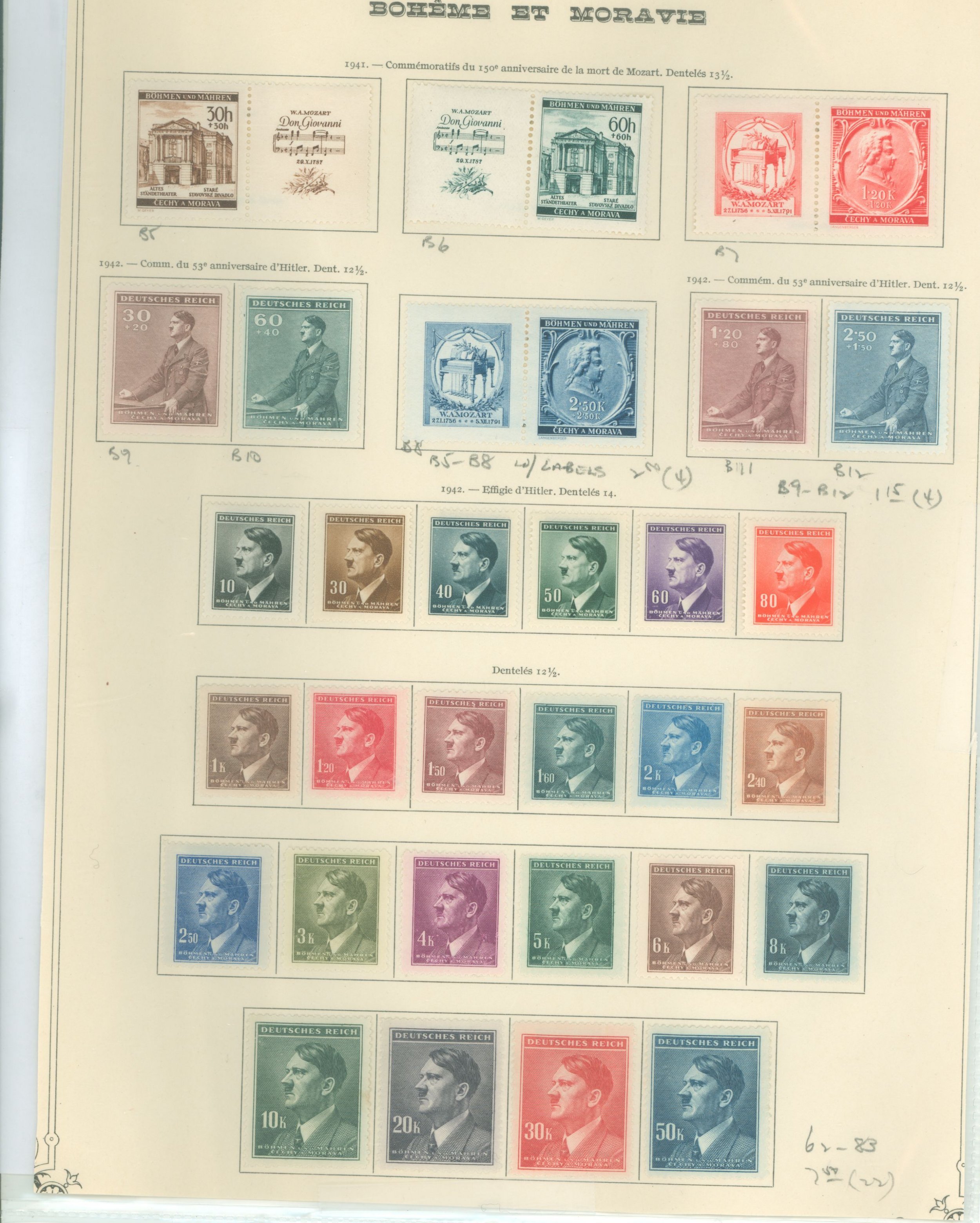 Bohemia & Moravia - see Czechoslovakia/Bohemia & Moravia #62-83/B5-B12 ...