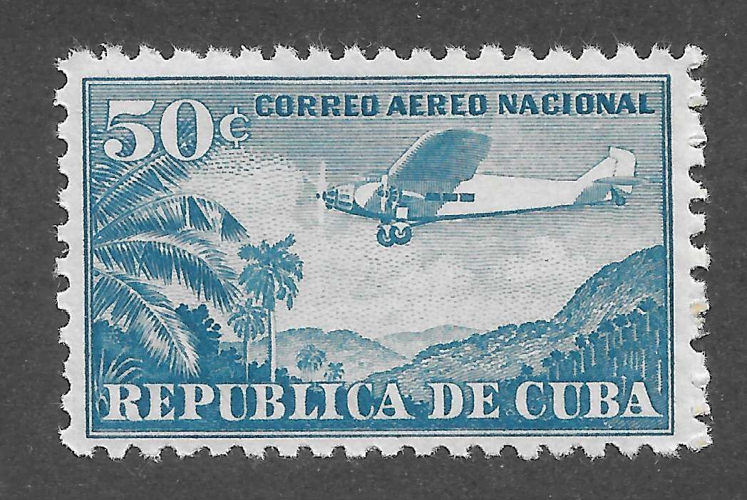 Cuba Scott C130 Unused HOG - 1956 Plane Type of 1931 Air Post - SCV $5. ...