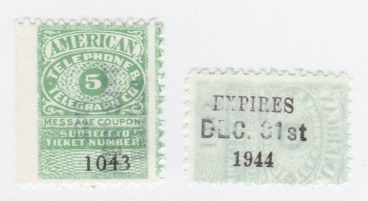 USA Telephone Telegraph stamp (one only Front & Back View) 1429c-1043 ...