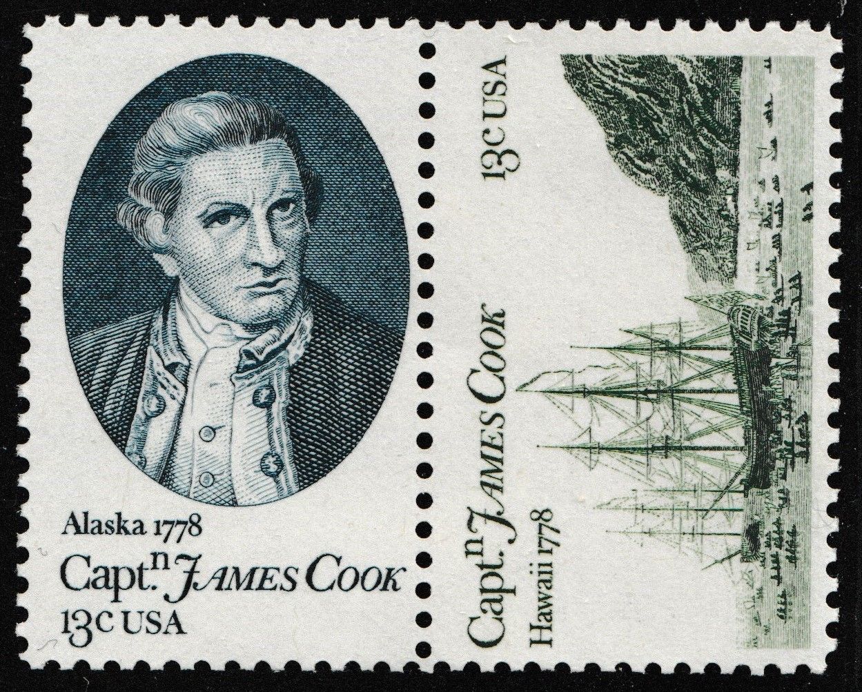 US 1732-1733 1733a Captain James Cook 13c pair (2 stamps) MNH 1978 ...