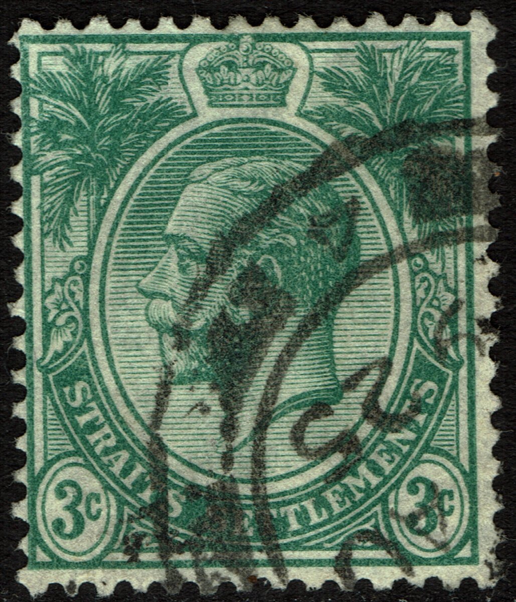 Straits Settlements #181 Used - KGV King George V 2c brown die 2 (1921 ...