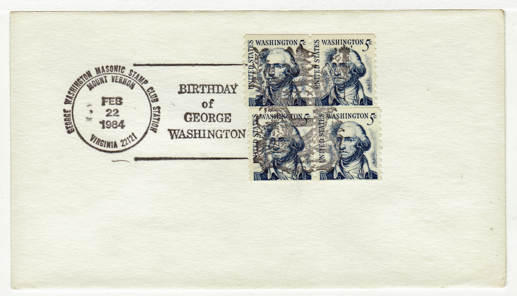 USA Cover # 1304 - Birthday of George Washington - Pairs | United ...