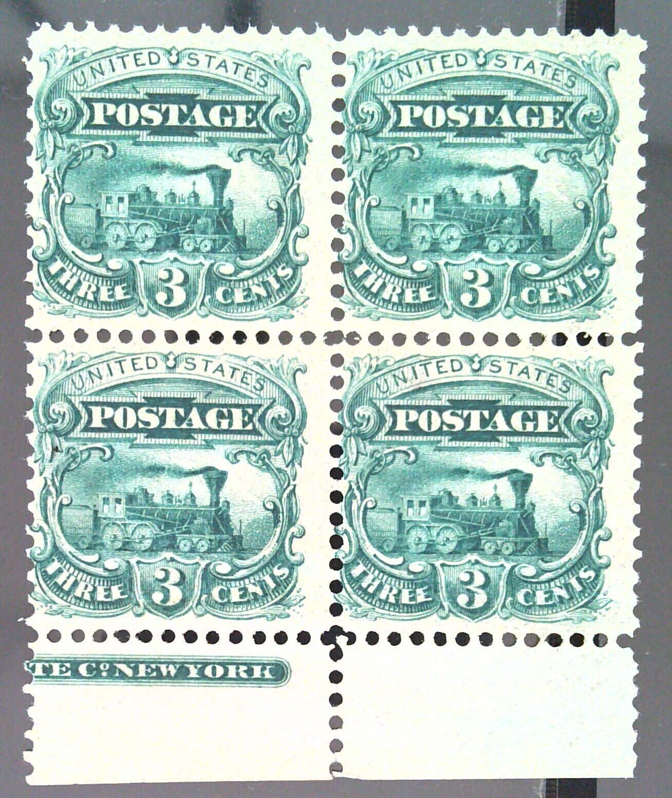 Scott #114-E6d - 3c Green - Block of 4 - OG - Part Impt - Essay ...