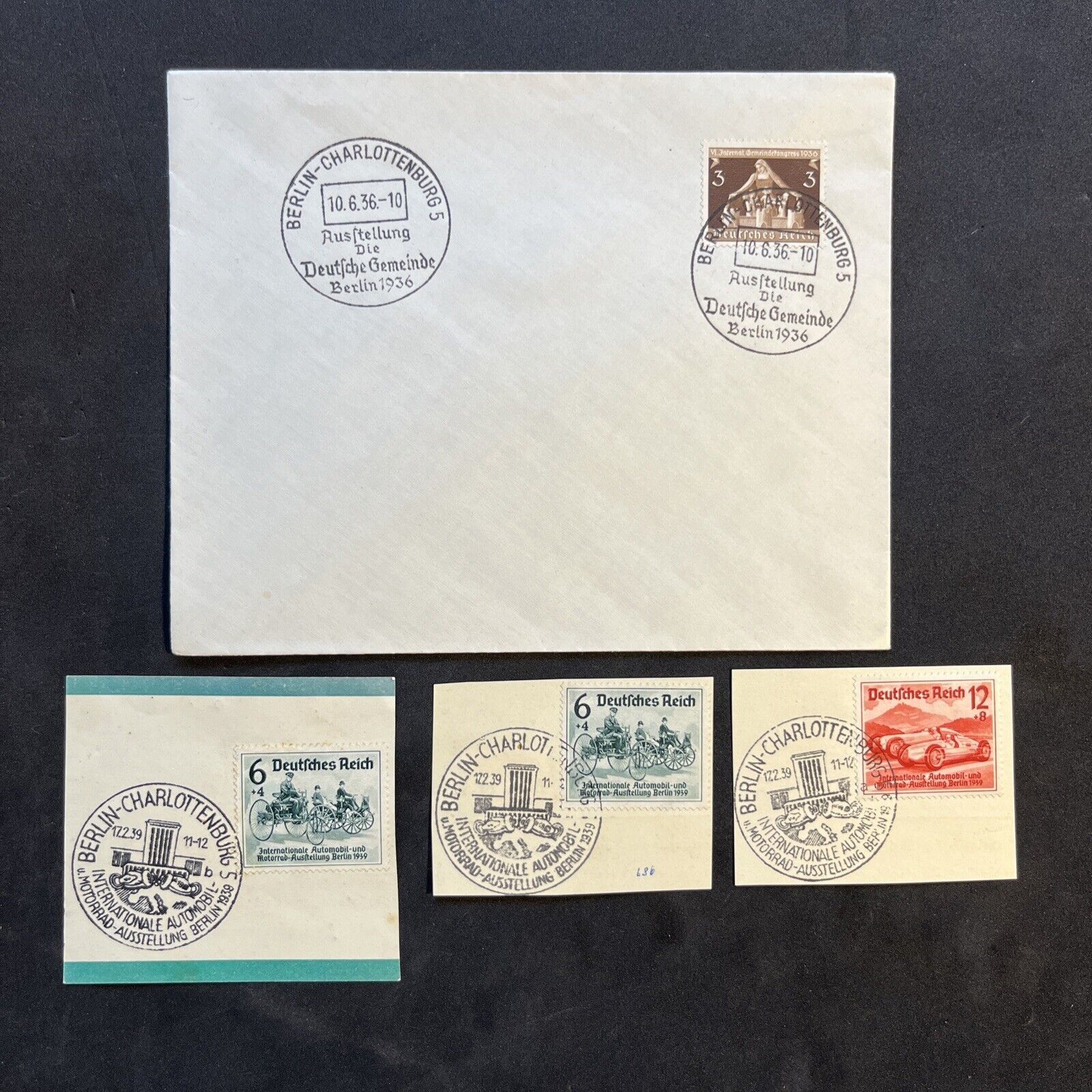 WW2 WWII German Third Reich Berlin Volkswagen Automobile Race Stamp Set ...