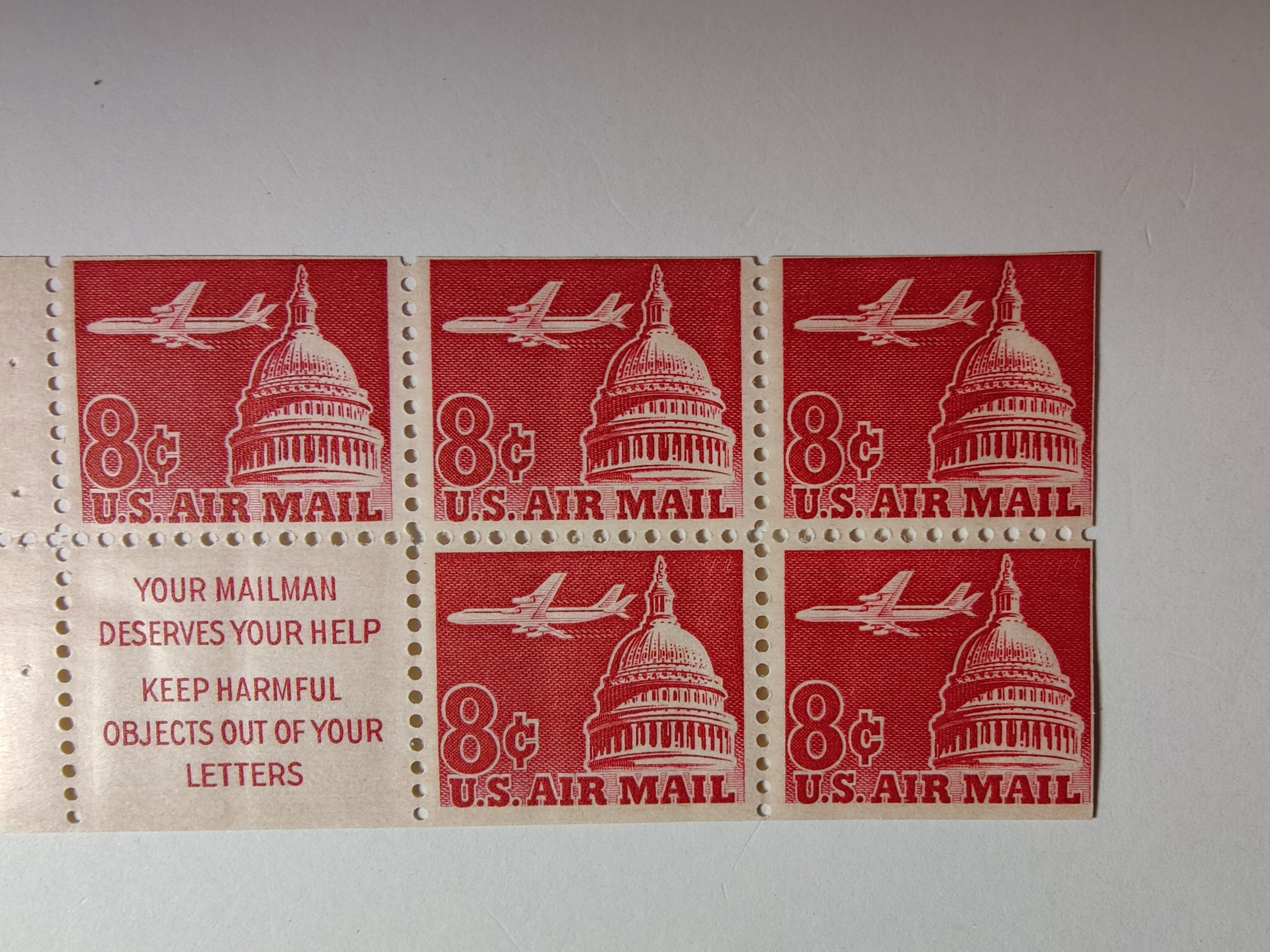 Scott #C64B Eight Cent " Help"Air Mail Pane Mint Never Hinged Stunning ...