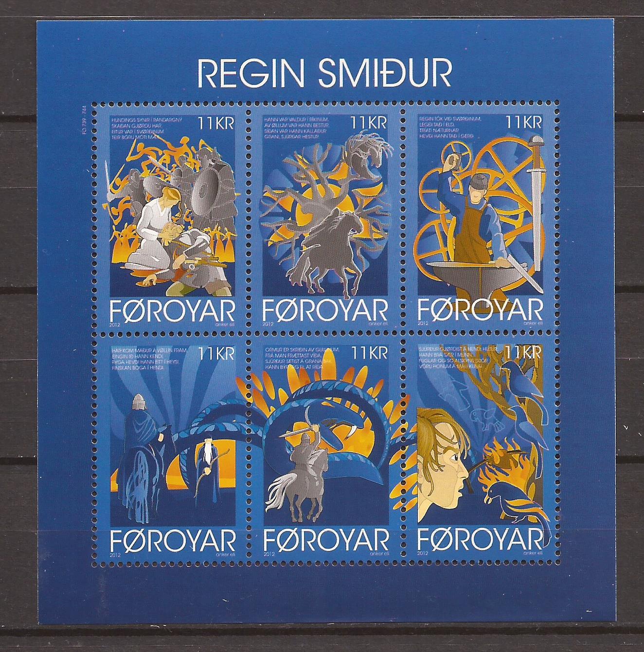 2012 Faroe Islands - Sc591 - MNH VF - Mini Sheet -Legend of Regin the ...