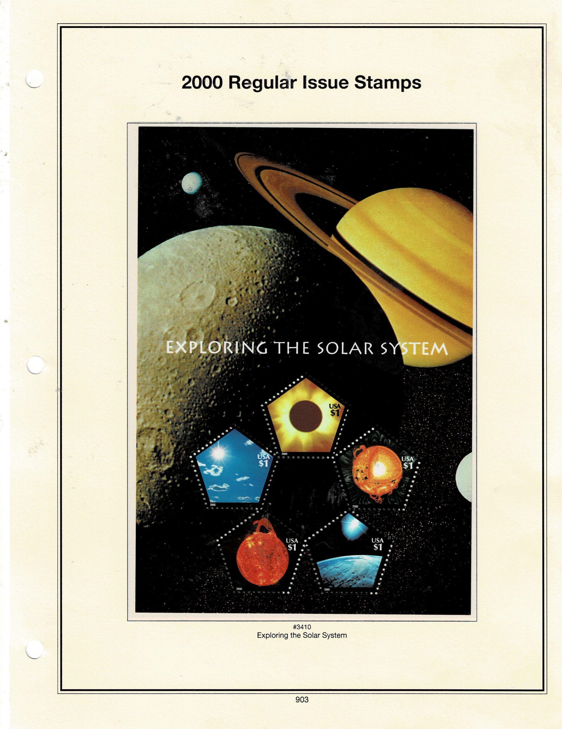 Exploring the Solar System $1 US Postage Souvenir Sheet #3410 VF MNH ...