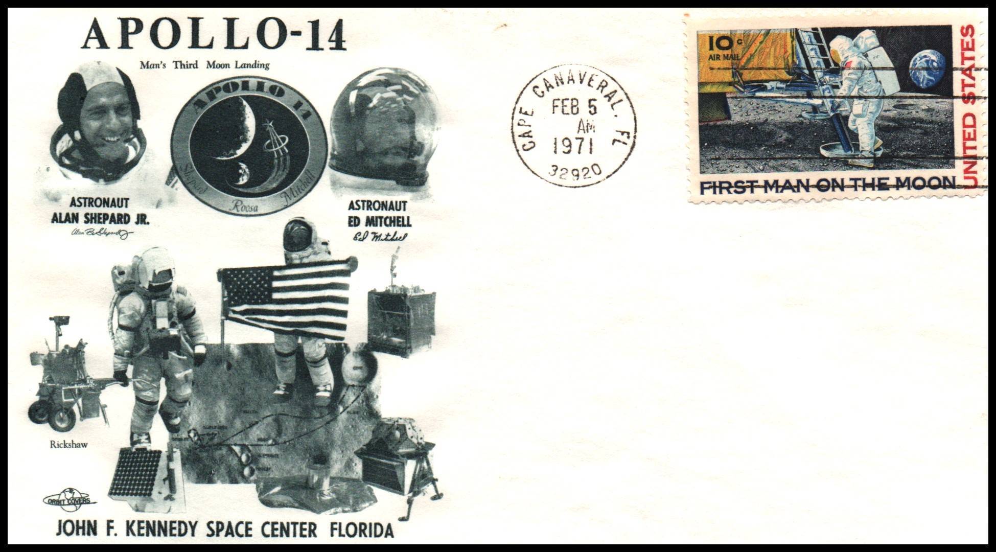 US Apollo 14 Moon Landing 1971 Orbit Cover | United States, Stamp ...