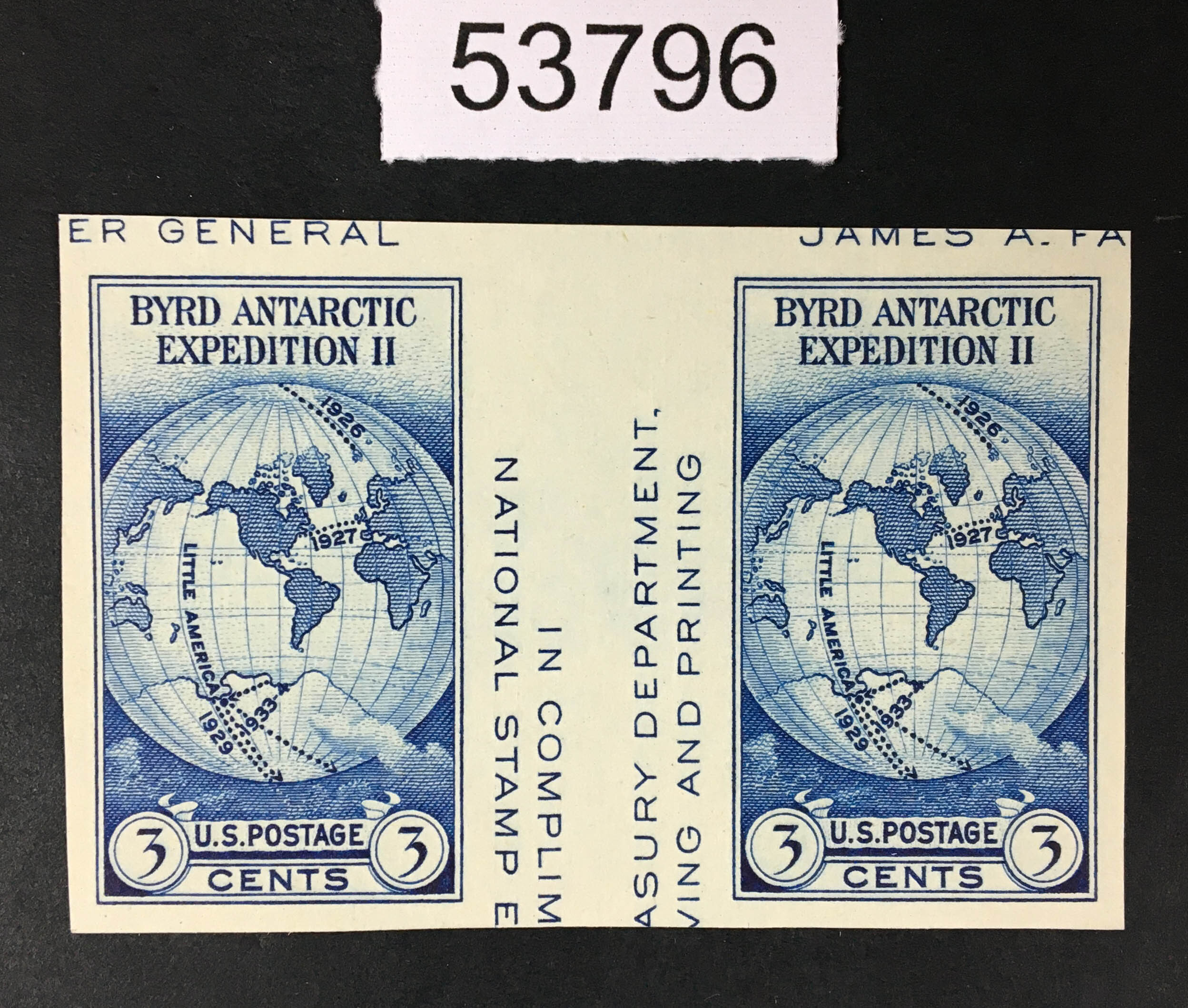 US Stamps # 768a Mint NH Unused NO GUM Gutter Pair LOT #53796 | United ...
