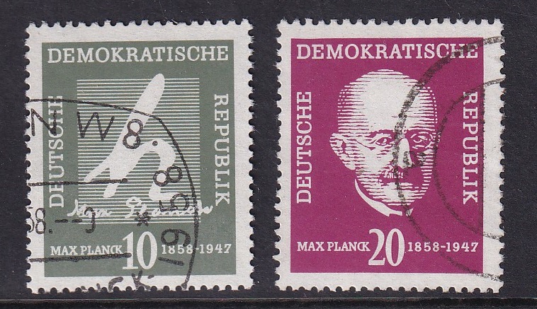 German Democratic Republic DDR #383-384 used 1958 Planck quantum theory ...