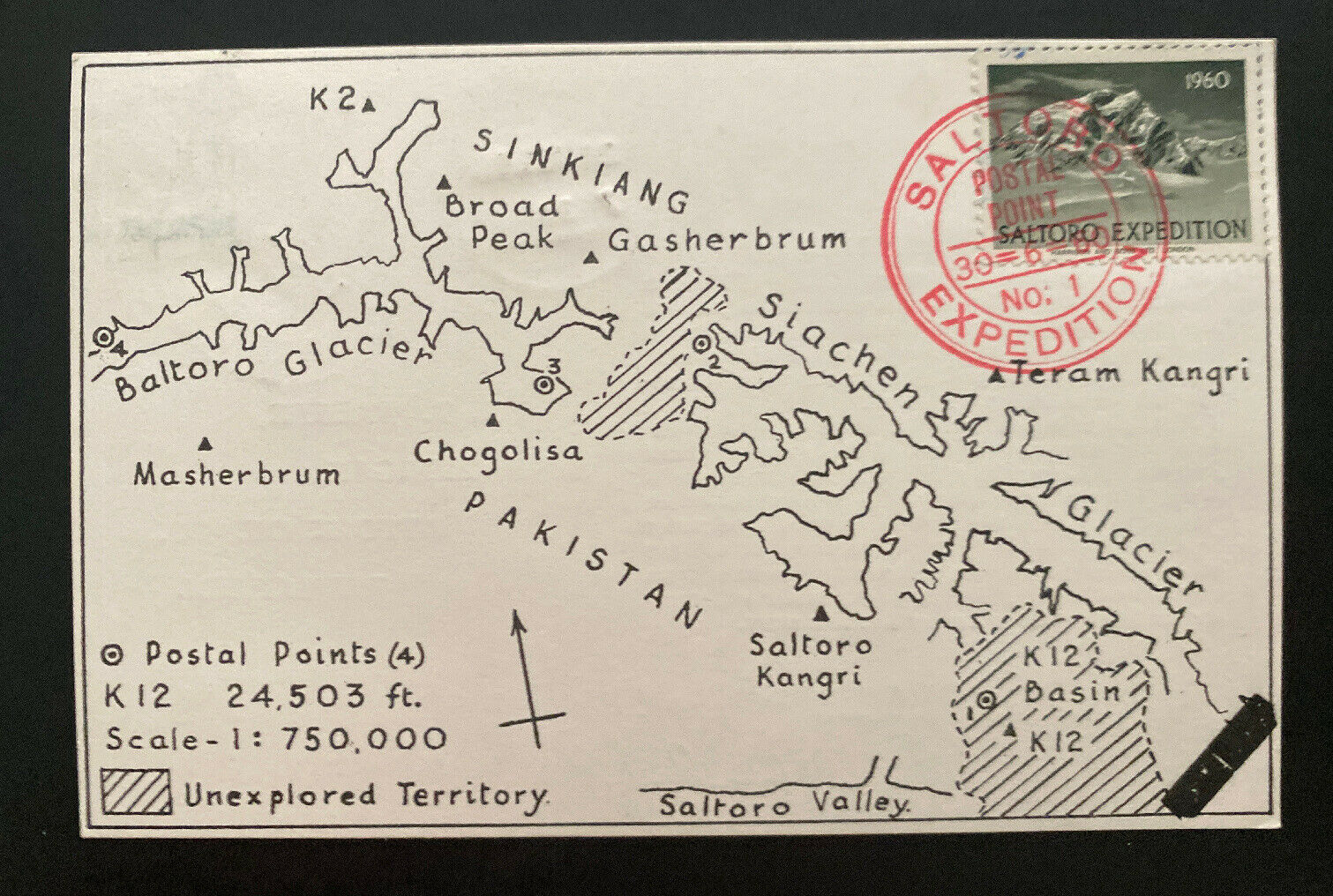 1960 Pakistan Mt Everest Saltoro K12 Expedition Postcard Cover To ...