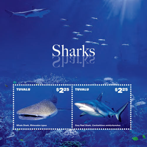 Tuvalu 2014 - Sharks - Marine Life - Souvenir Stamp Sheet - MNH ...