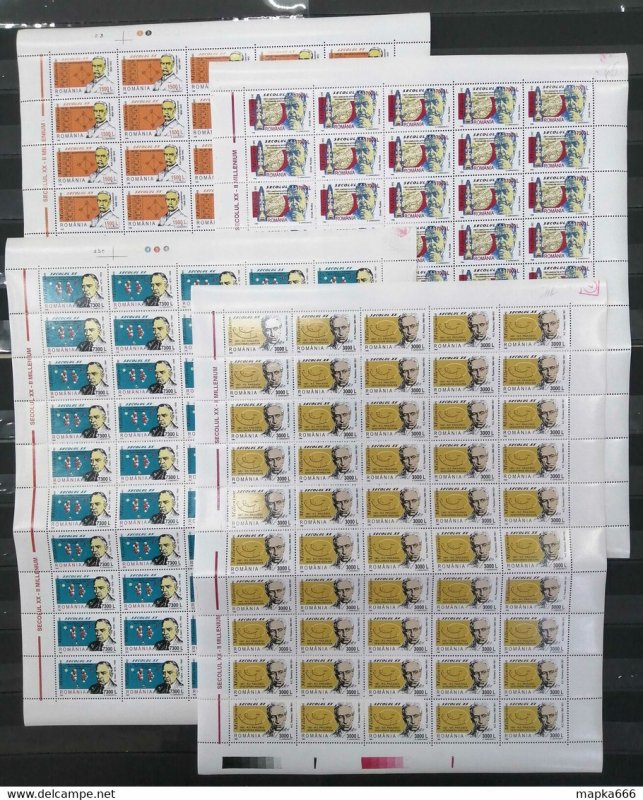 1999 Romania Famous People Michel #5430-33 275 Euro 4Sh (50Set ...