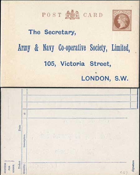 CS12 QV 1/2d Red Brown Inland Card Format CSF5 Stamp L3 Mint Army and ...