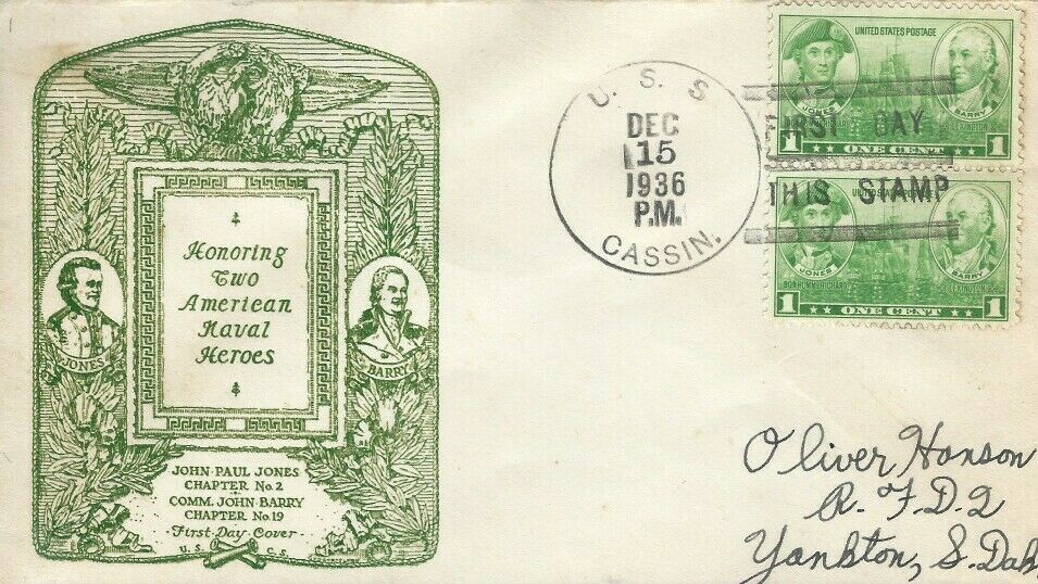 790 1c NAVY - U/O U.S.S. CASSIN (DD-372) Pearl Harbor ship | United ...