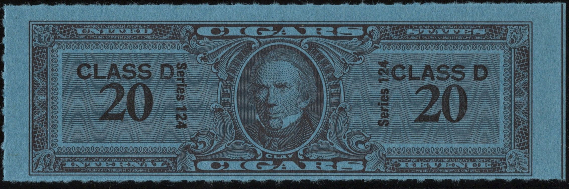TC2548a Series 124: Class D Cigar Revenue Stamp: 20 Cigars (1954) NGAI ...