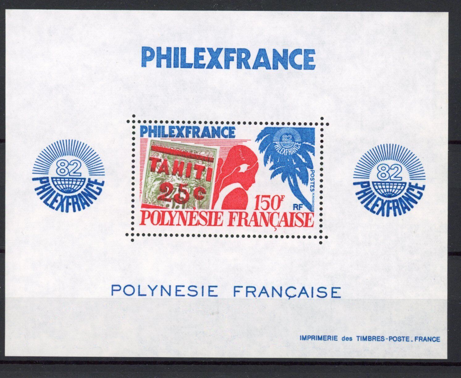 French POLYNESIA 1982 Tahiti No. IA, Exh1b1tlon in Paris (1 ms) VF MNH ...