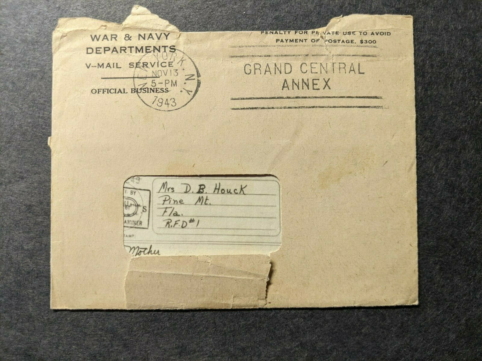 APO 600 ORAN, ALGERIA 1943 Censored WWII Army Cover 70th Hospital V ...