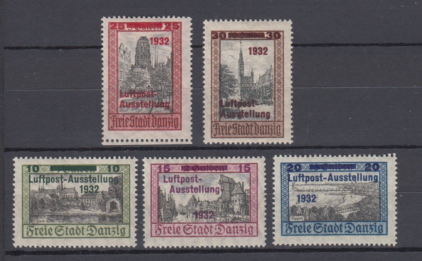 1932 Danzig German Occupation Full Set Luposta Michel 231/235 MLH ...