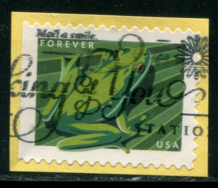 5397 US (55c) Frogs - American Green Tree Frog SA, used on paper ...