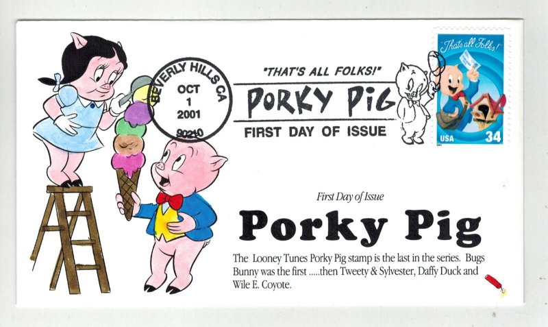 Dynamite Handpainted or Tinted 3534 Porky PIG Looney Tunes Cartoons ...