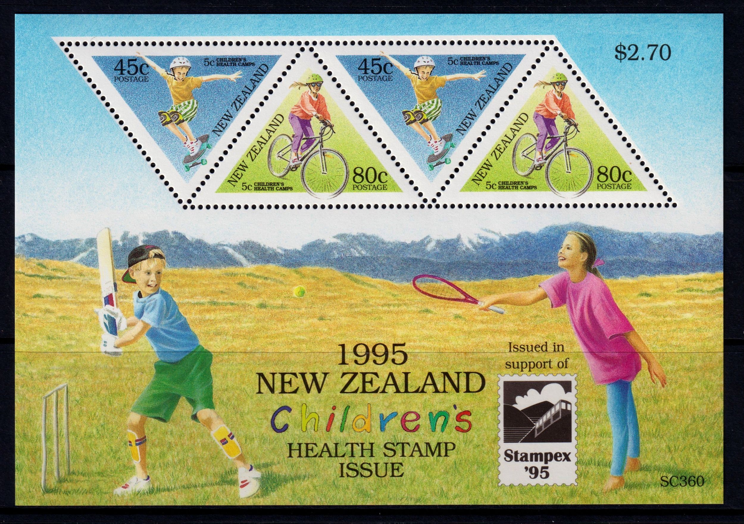 New Zealand 1995 Children's Health Sports Exhibition MNH Miniature ...