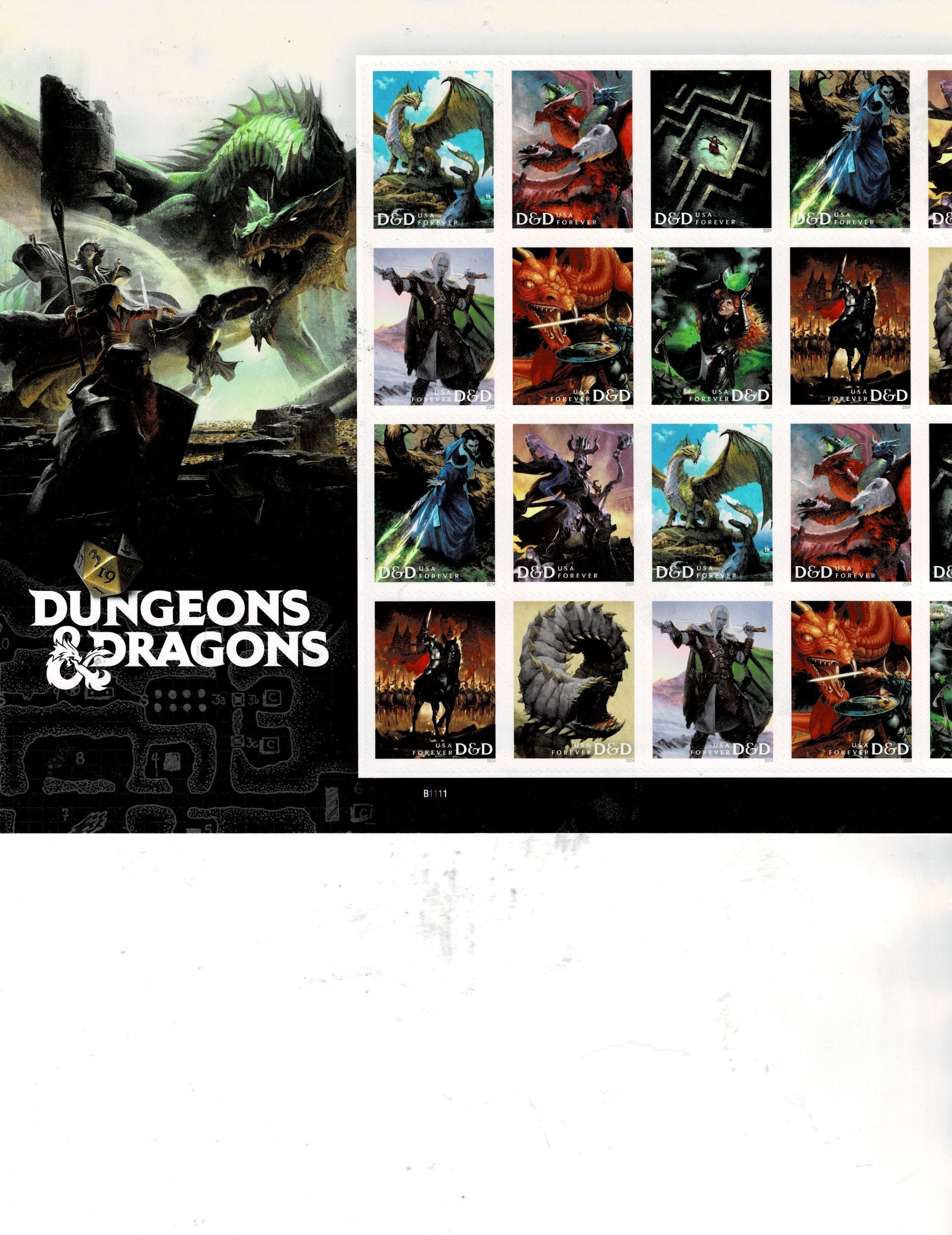 Dungeons and Dragons Forever US Postage Sheet of 20 stamps #5909 VF MNH ...