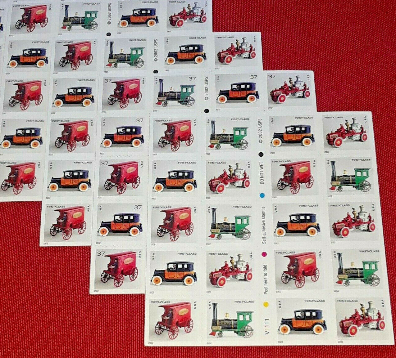 Four (4) Booklets x 20 = 80 of ANTIQUE TOYS 37¢ US USA Postage Stamp ...