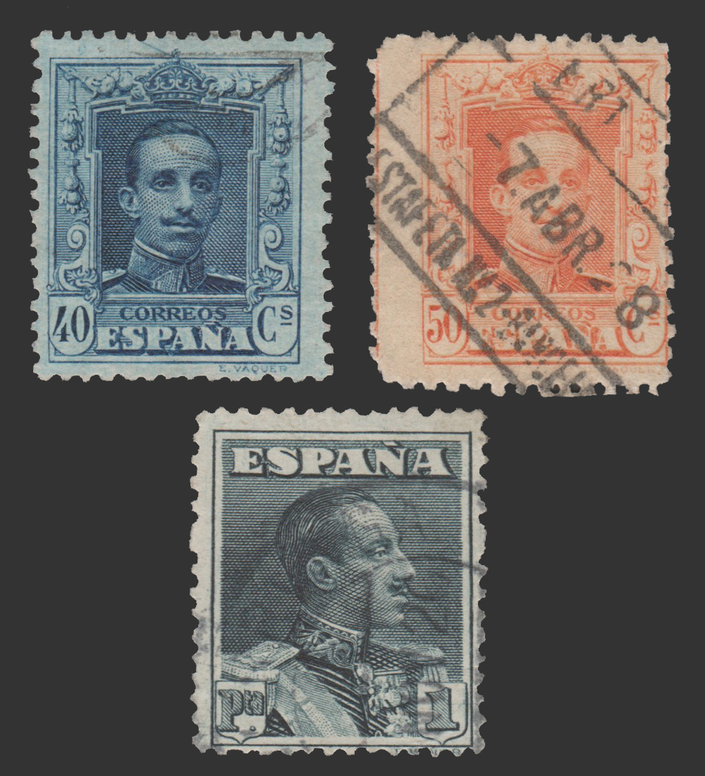 SPAIN STAMP 1922. SCOTT # 340 - 342. USED / HipStamp