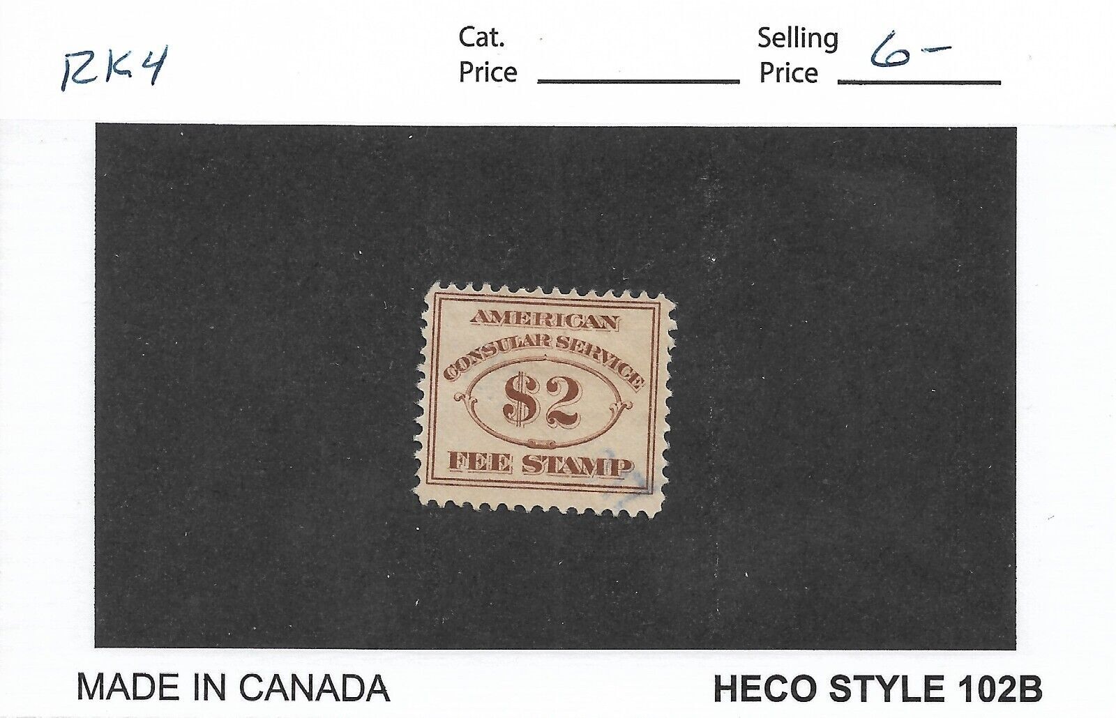 Consular Service Tax Stamp, Sc # RK4, used (56169) | United States ...