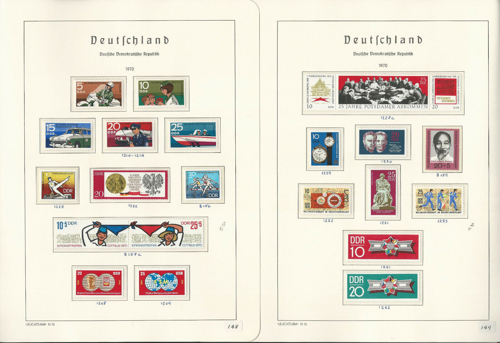 Germany DDR Stamp Collection on 24 Hingless Lighthouse Pages, 1969-72 ...