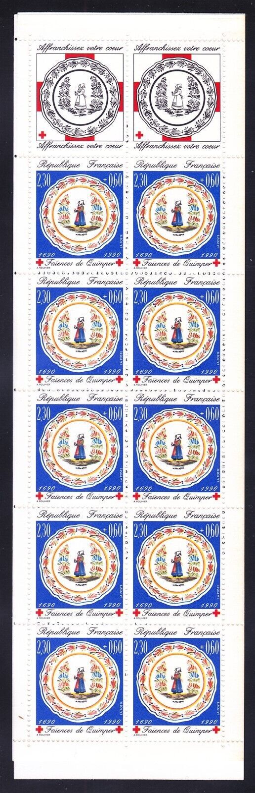 France B614a MNH 1990 Quimper or Brittany Ware Faience Plate Full ...